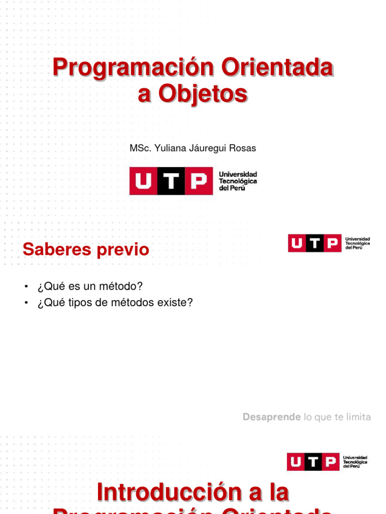 S01.s1 - Introdución A La Programacion Orientada A Objetos | PDF | Objeto (informática ...