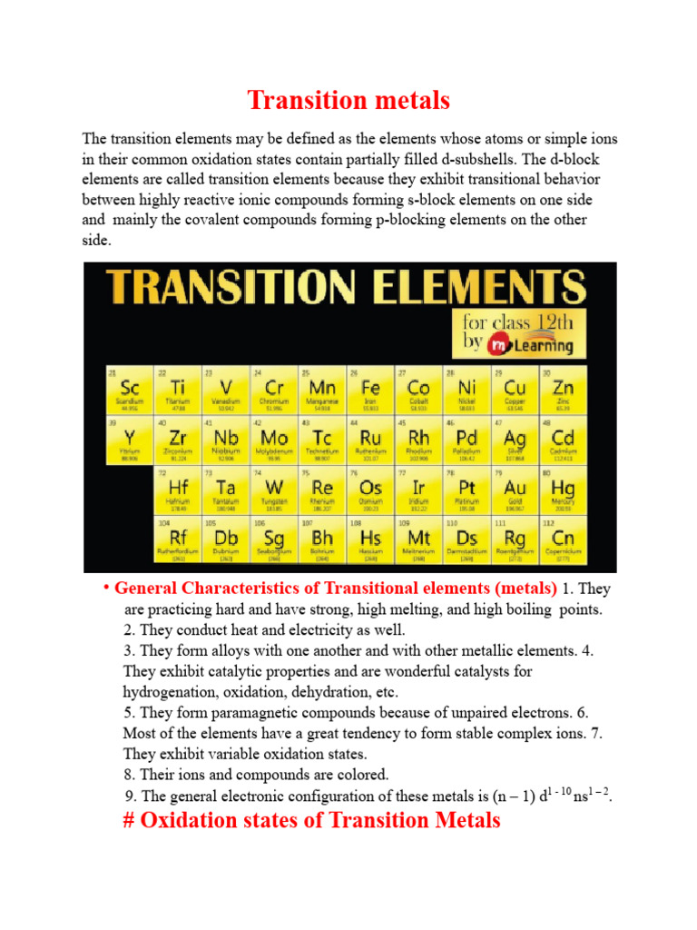 Transition Metal 1 | PDF | Art