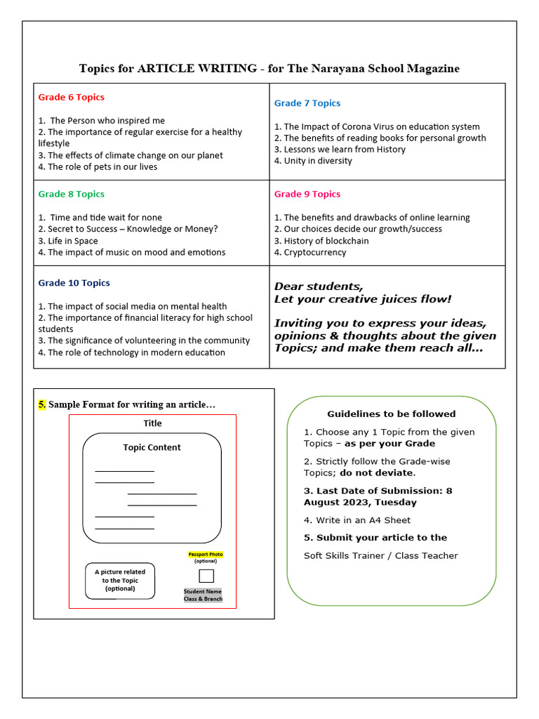 MAGAZINE Topics - High School 2023-24 | PDF | Human Communication ...