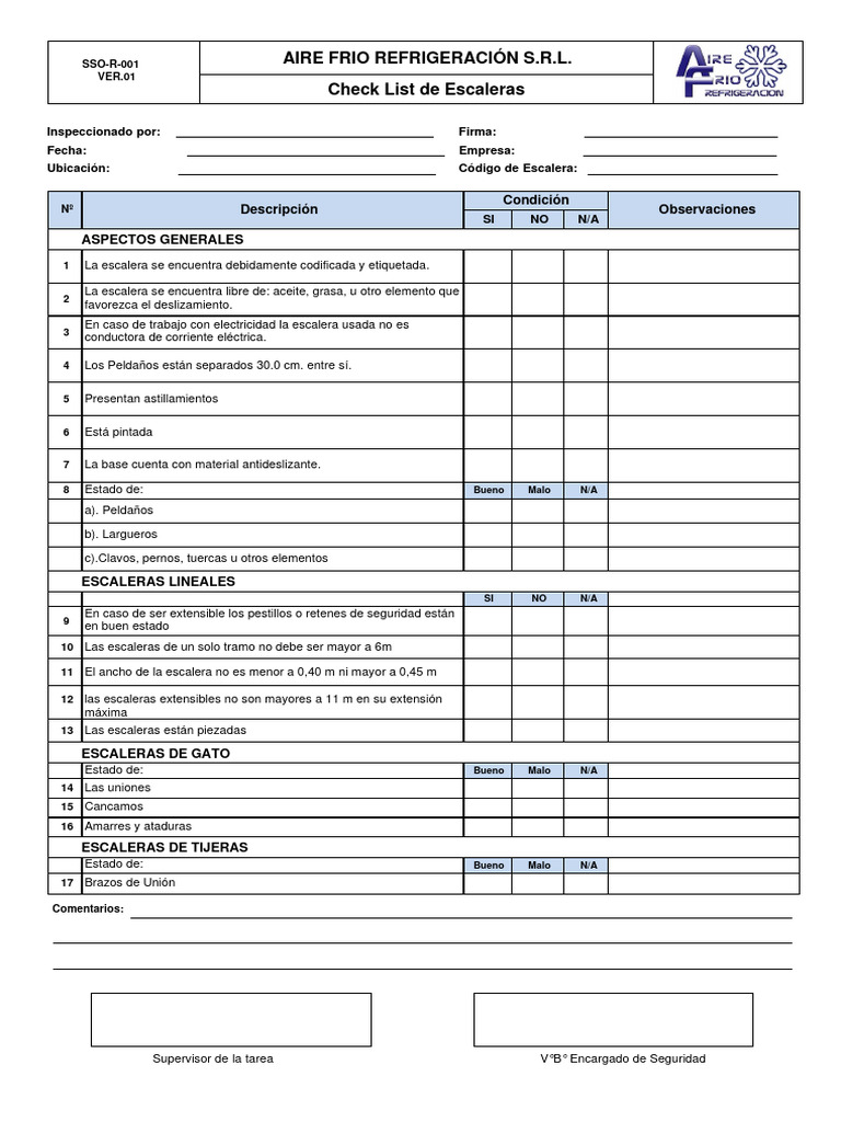 Check List de Escaleras | PDF