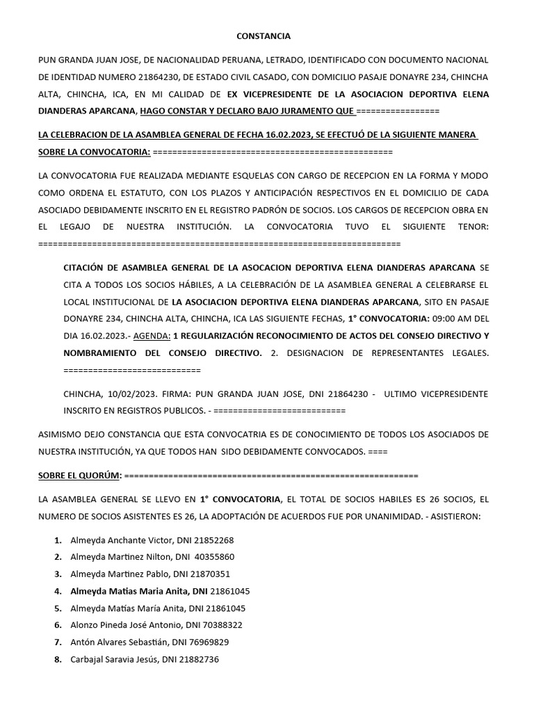 Constancia | PDF | Gobierno y personalidad