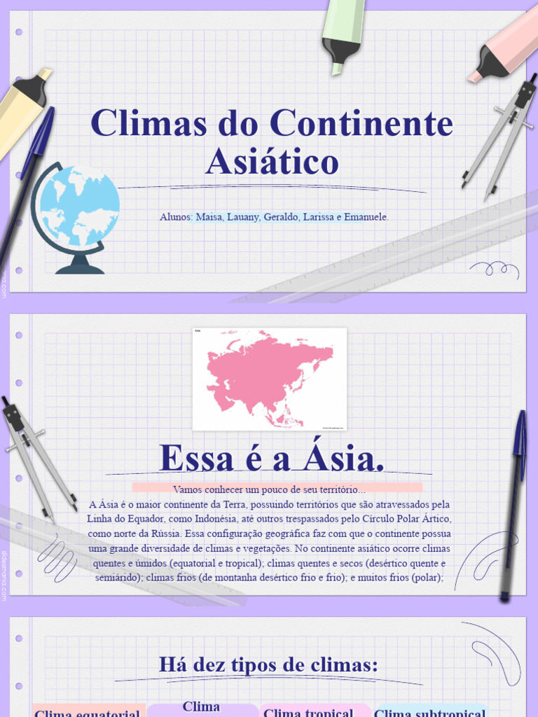 Slide Dos Climas Do Continente Asiático | Download grátis PDF | Clima ...