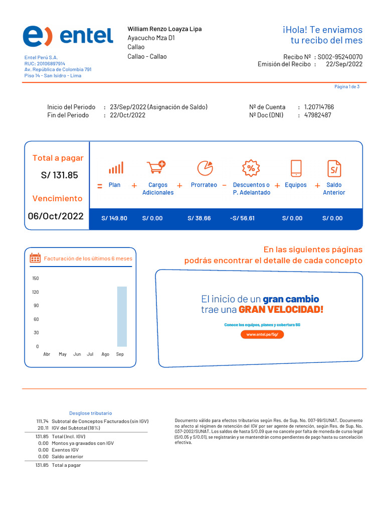 Boleta | Descargar gratis PDF | Telefonía móvil | Telecomunicaciones móviles