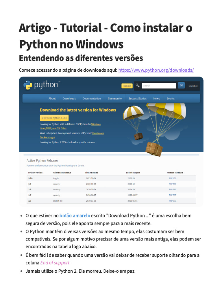 Instalação do Python no Windows | PDF