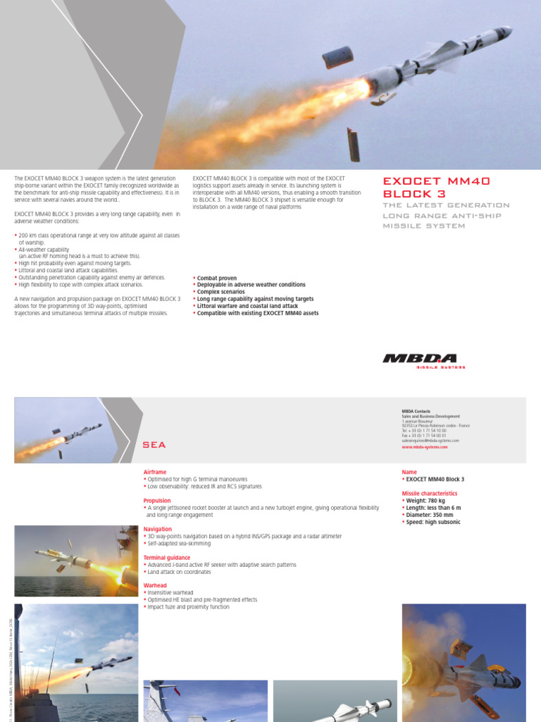 Exocet MM40 B31 | PDF | Missile | Naval Warfare