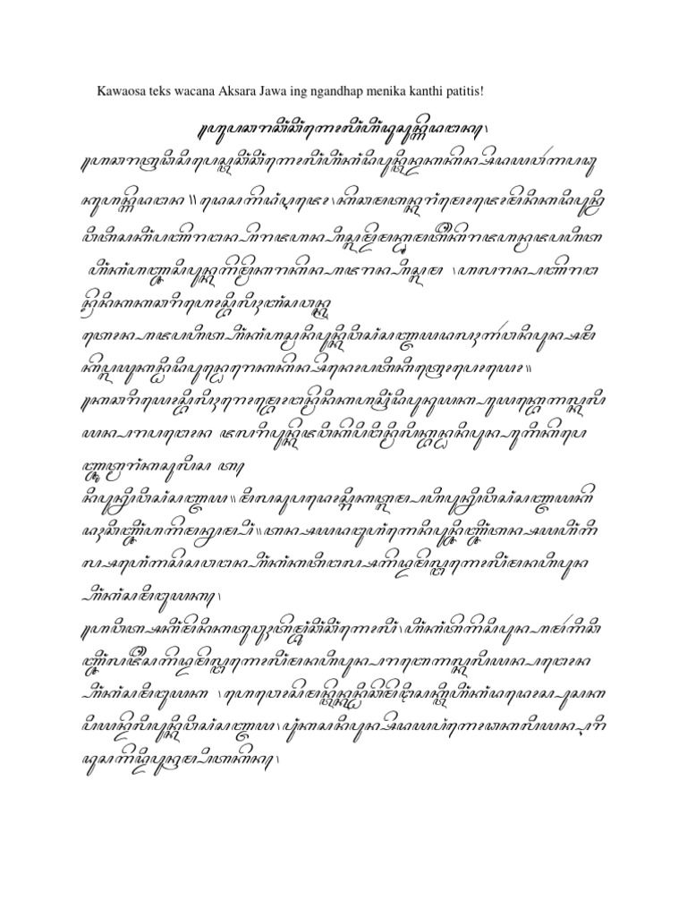 Teks Wacana Aksara Jawa | PDF