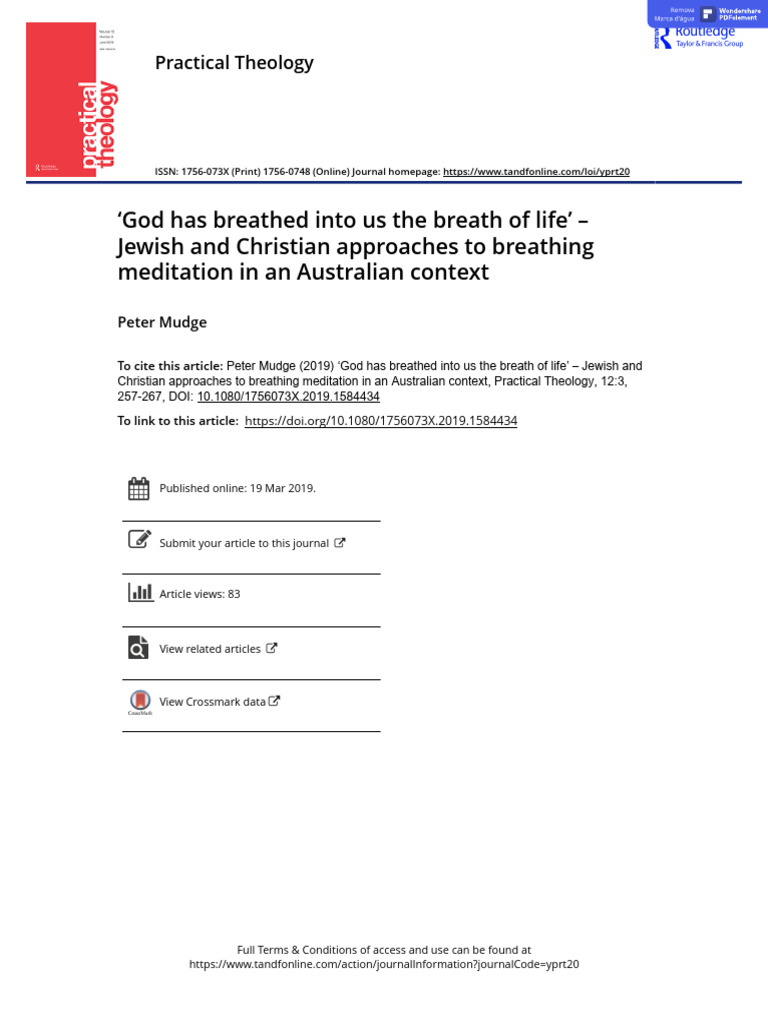 God Has Breathed Into Us The Breath of Life' - Jewish and Christian ...