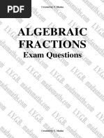 Partial Fractions Worksheet | PDF | Algebra | Mathematics