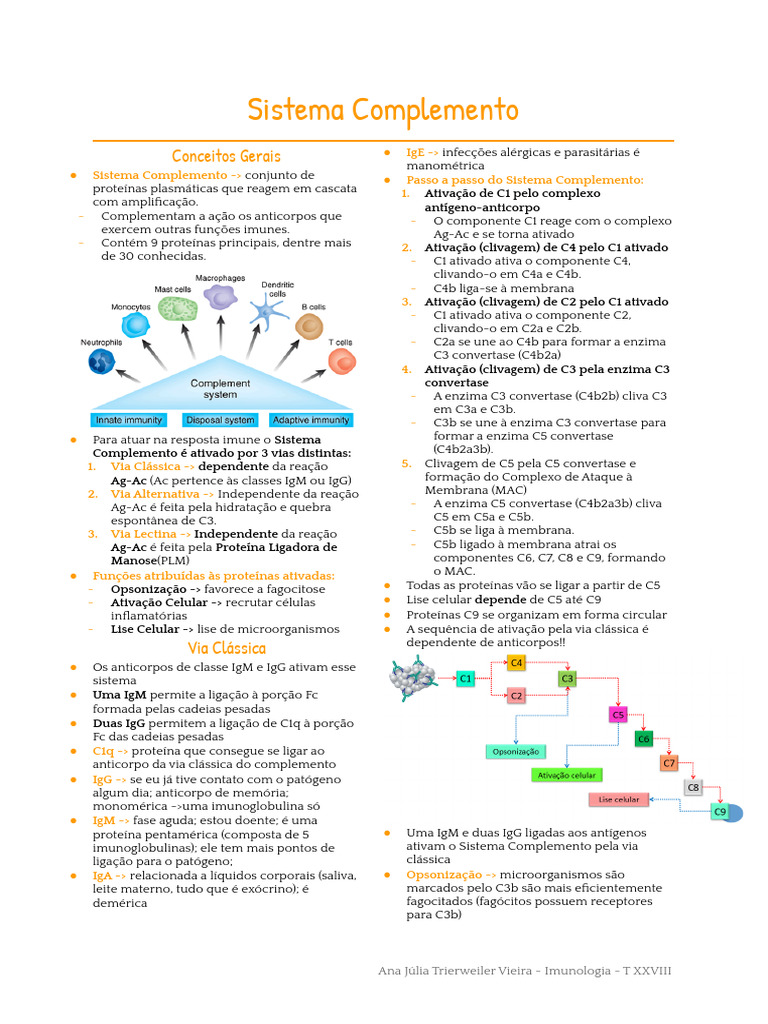 Sistema Complemento | PDF | Sistema complementar | Anatomia