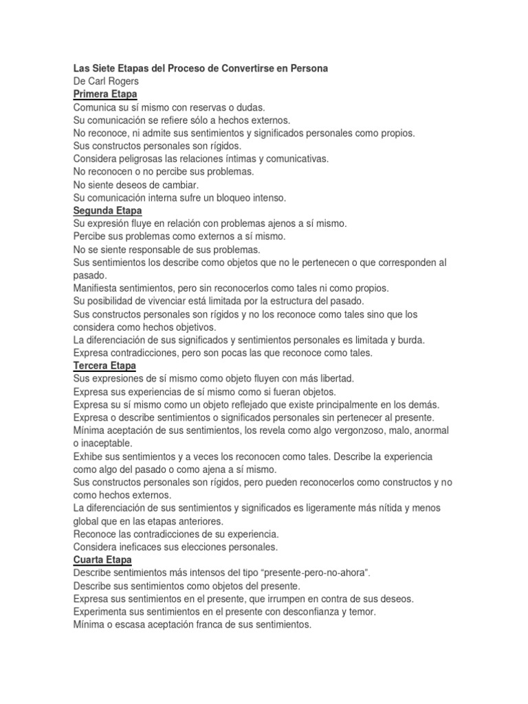 Las Siete Etapas Del Proceso de Convertirse en Persona-1 | PDF ...