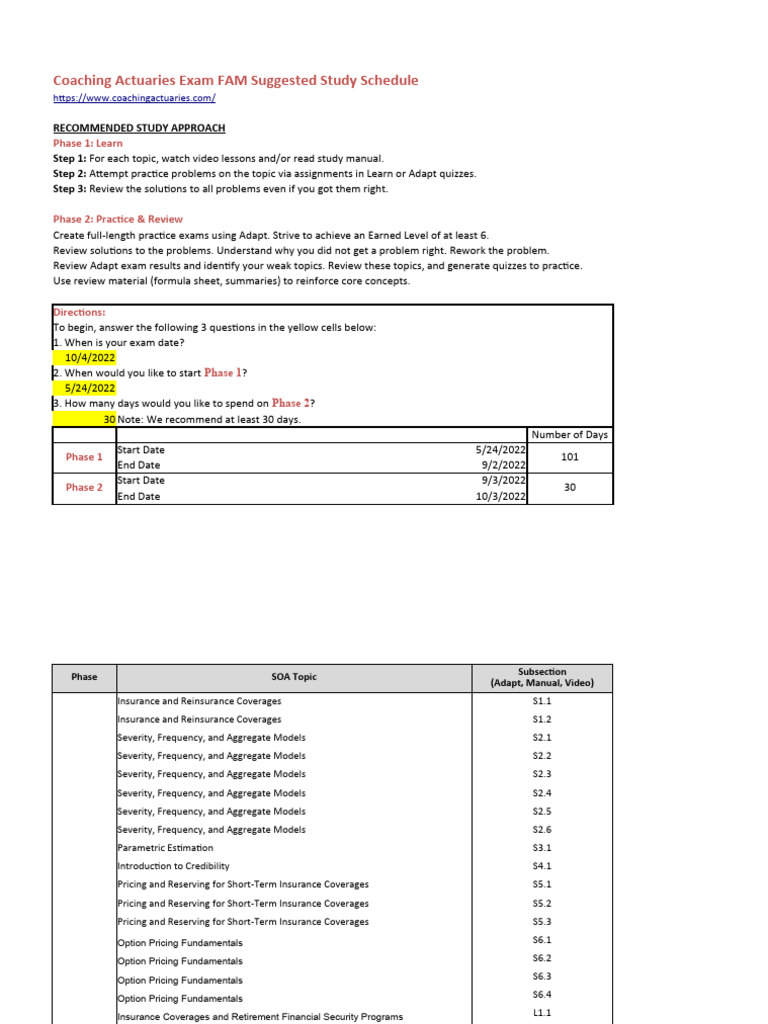 Fam Schedule | PDF | Insurance | Option (Finance)