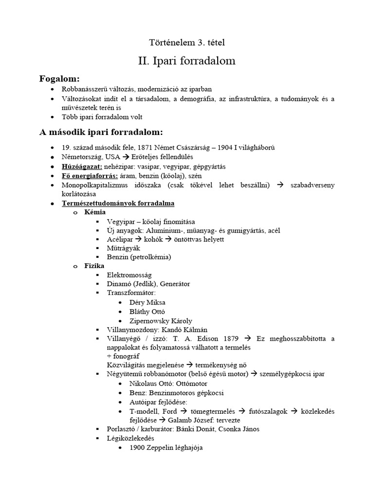 3 II. Ipari Forradalom | PDF