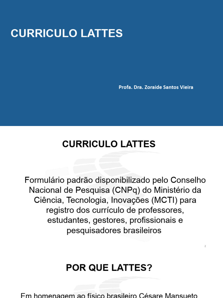 Guia do Currículo Lattes para Pesquisadores | PDF | Science | Academia