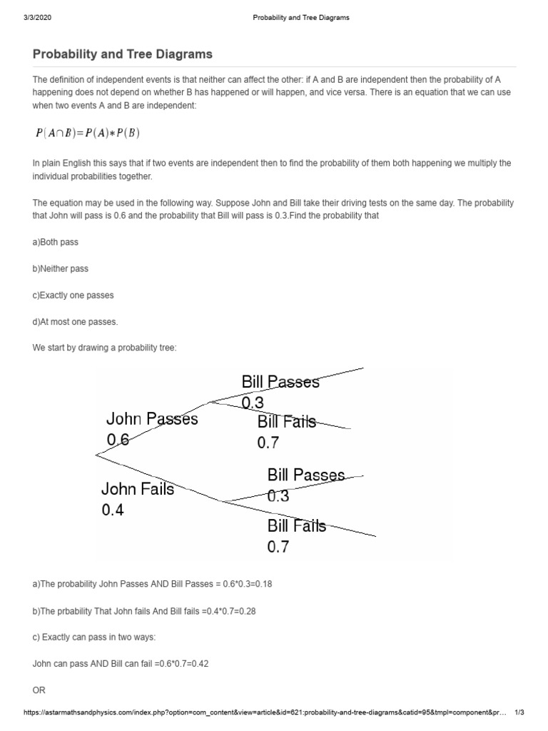 Probability and Tree Diagrams | Download Free PDF | Probability | Mathematics