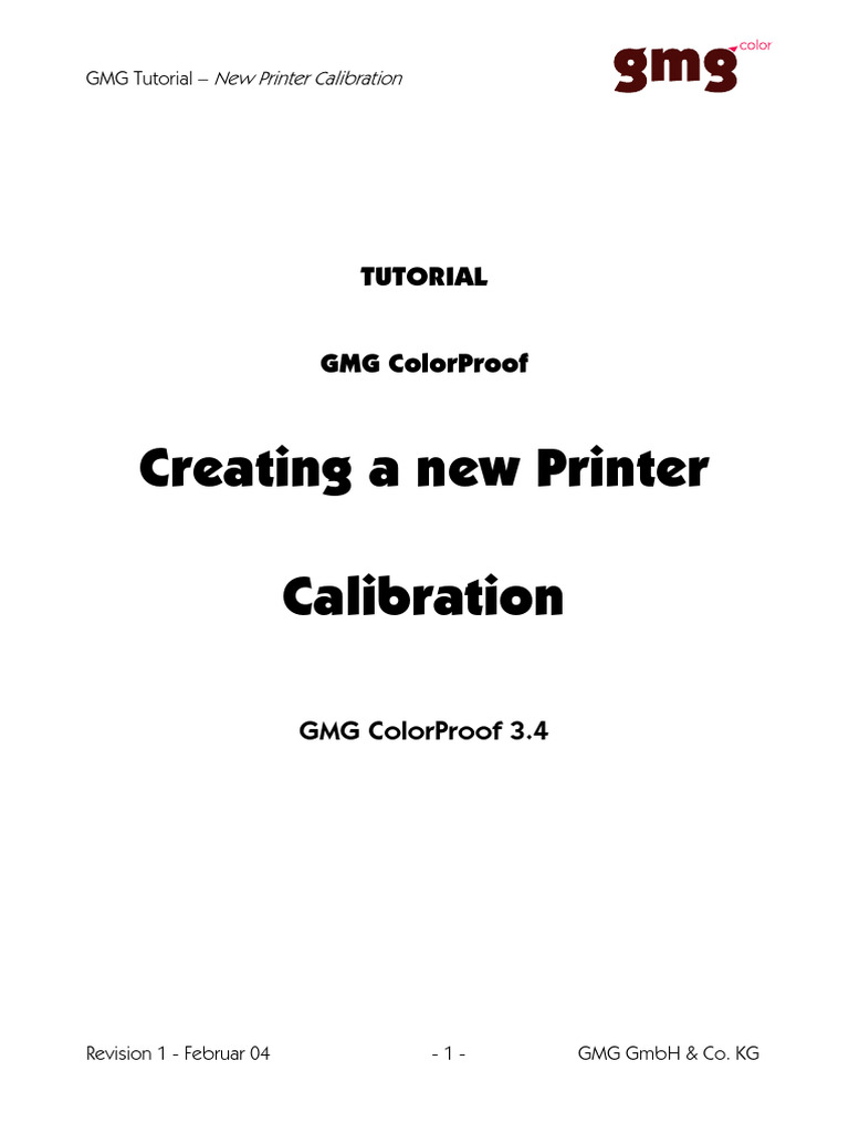 GMG Printer Calibration Tutorial | PDF | Calibration | Graphic Design