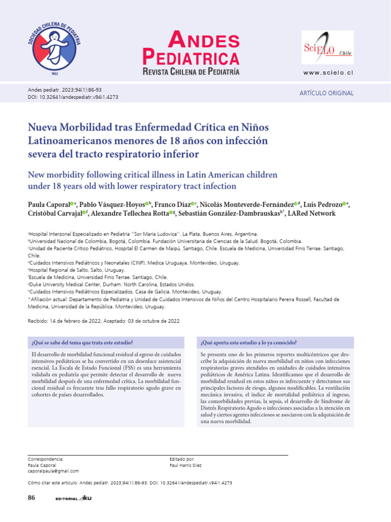 2452 6053 Andesped Andespediatr V94i1 4273 | PDF | Ciencias de la Salud | Estadísticas medicas