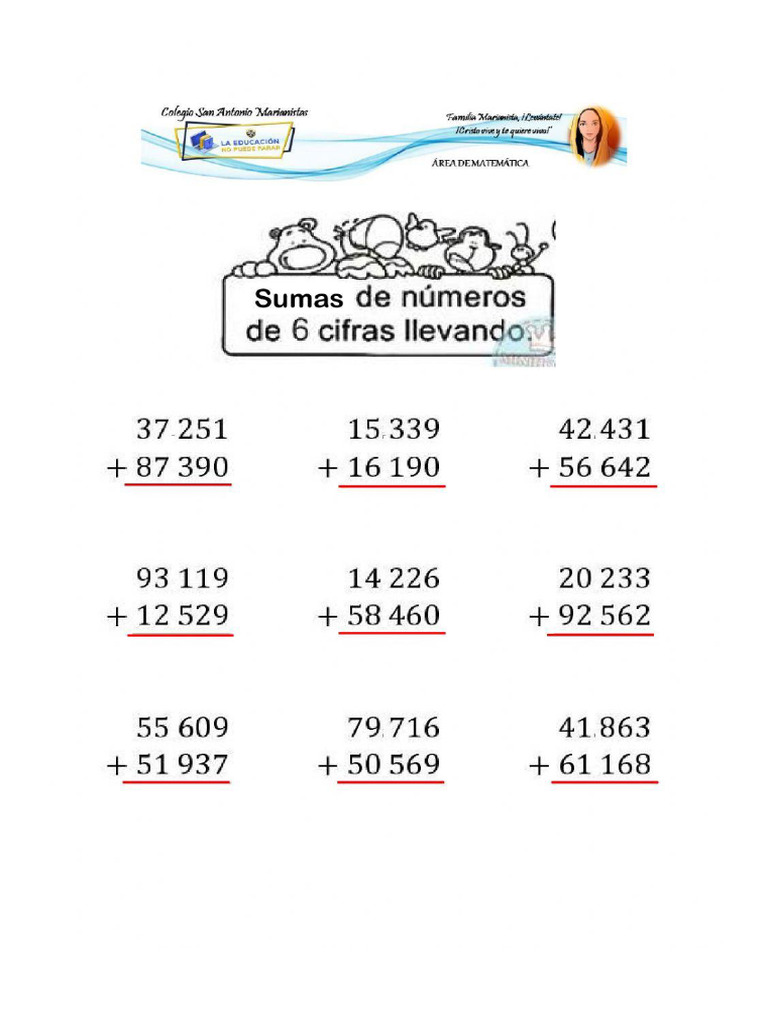 Ejercicio Sumas | PDF