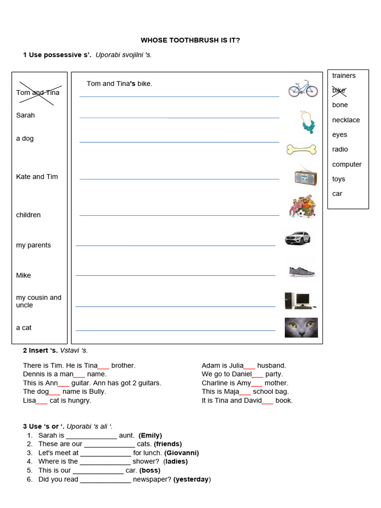 Possessive Forms and Family Vocabulary | PDF