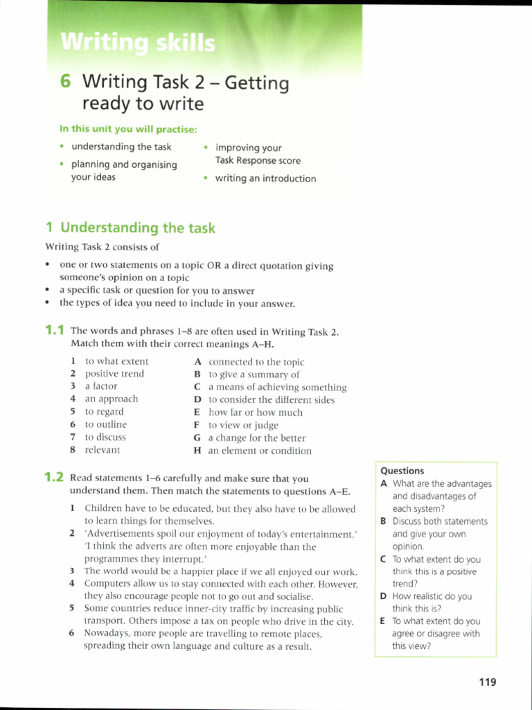 Writing Task 2 - Getting Ready To Write | PDF