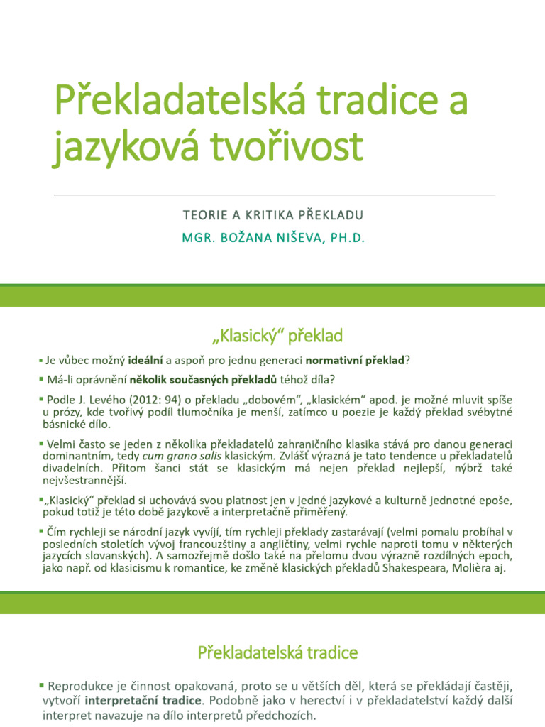 L3-Teorie A Kritika Překladu | PDF