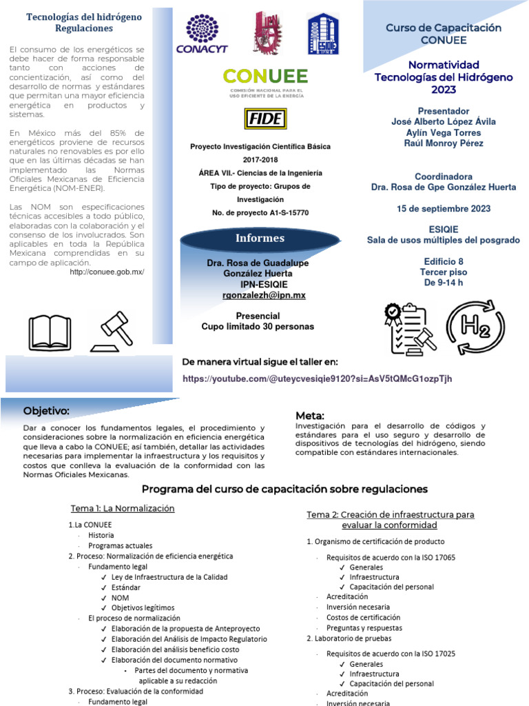 Triptico Curso de Capacitacion CONUEE Final | PDF | Infraestructura ...