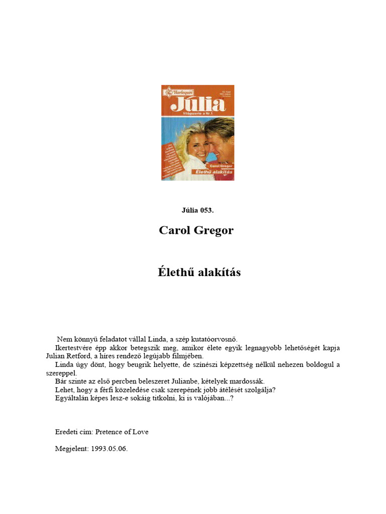 Júlia 053 - Carol Gregor - Élethű Alakítás | PDF