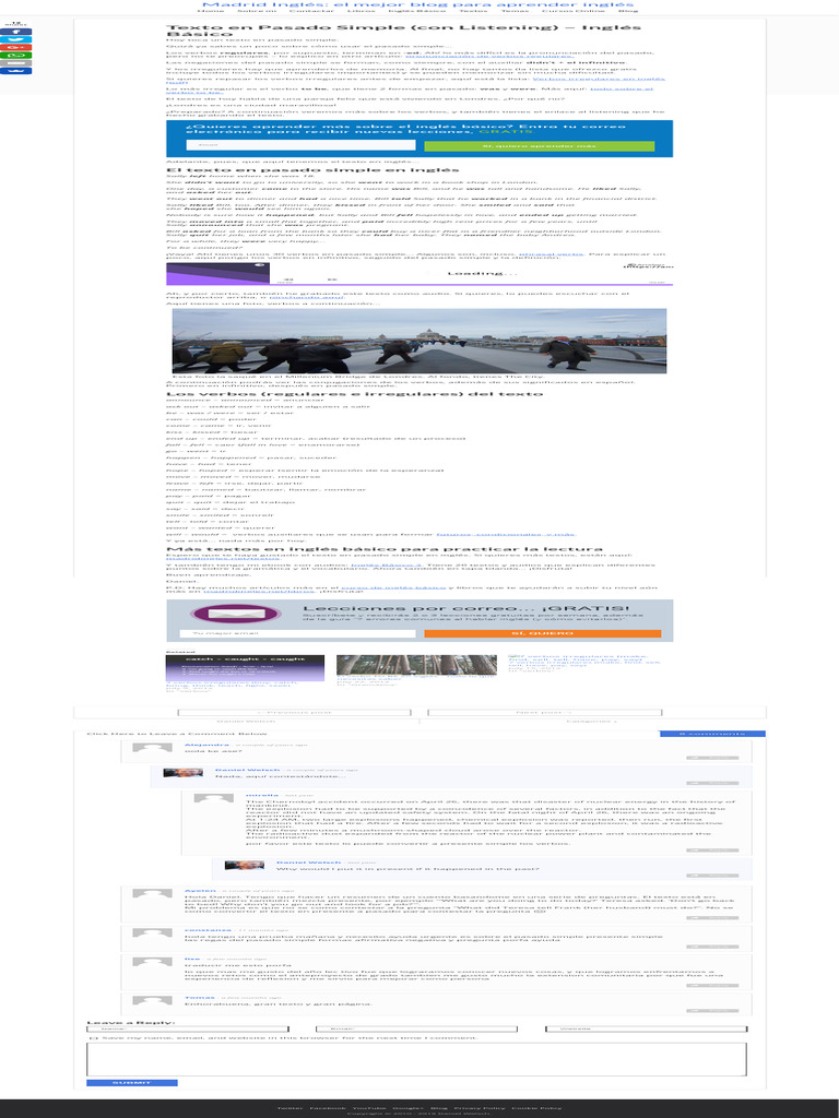 Texto en Pasado Simple (Con Listening) - Inglés Básico - Madrid Inglés ...