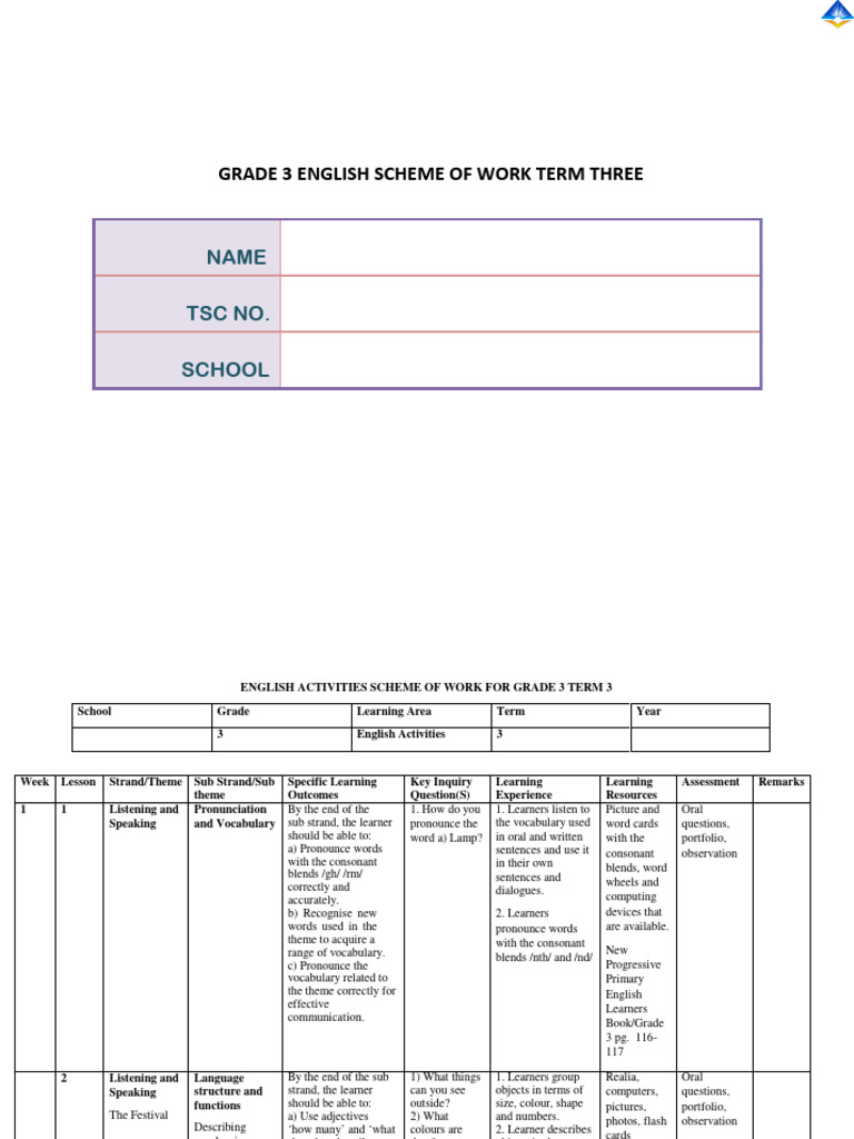 English Grade 3 | PDF | Vocabulary | English Language