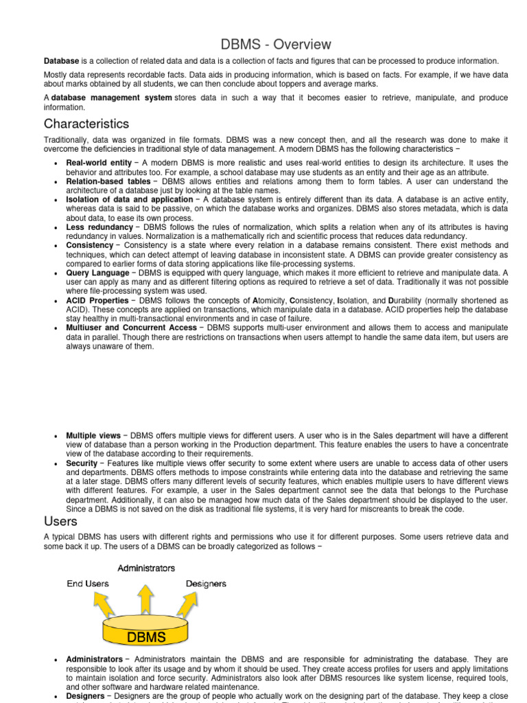 Dbms Complete Notes | PDF | Relational Database | Databases