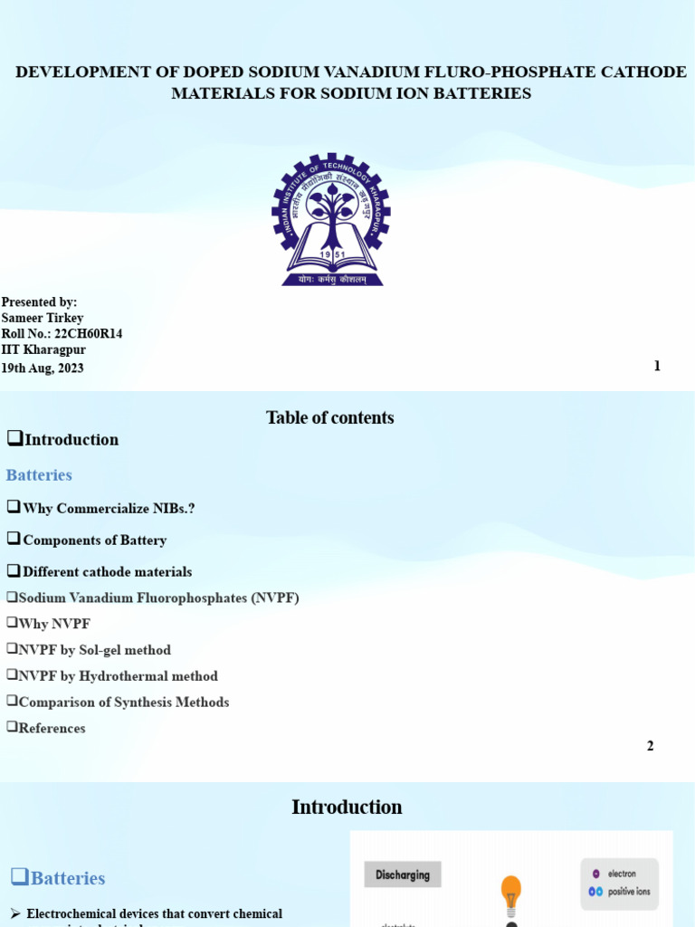 MTP Presentation | PDF | Lithium Ion Battery | Electrode