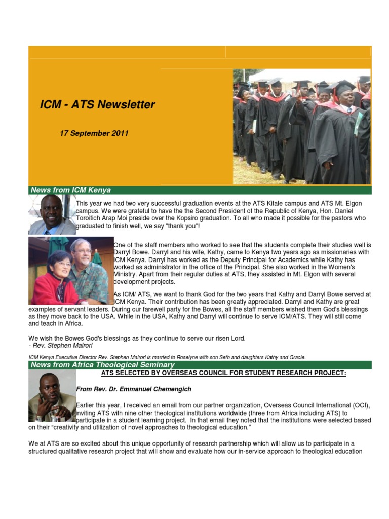 ATS Kenya Community Update | PDF | Kenya | Religious Education