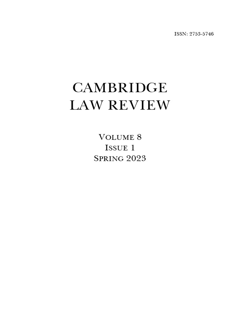 Cambridge Law Review Volume 8, Issue 1 (2023) | PDF | Tort | Burden Of ...