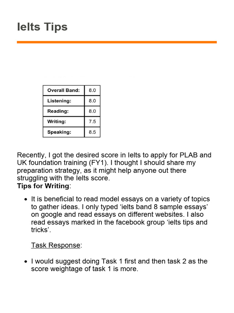 How I Scored 7.5 in Ielts Writing | PDF | International English ...
