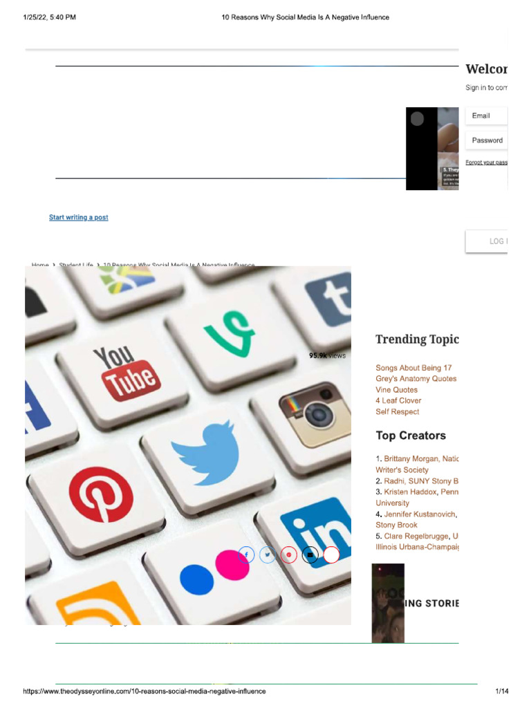 10 reasons why social media is a negative influence | PDF