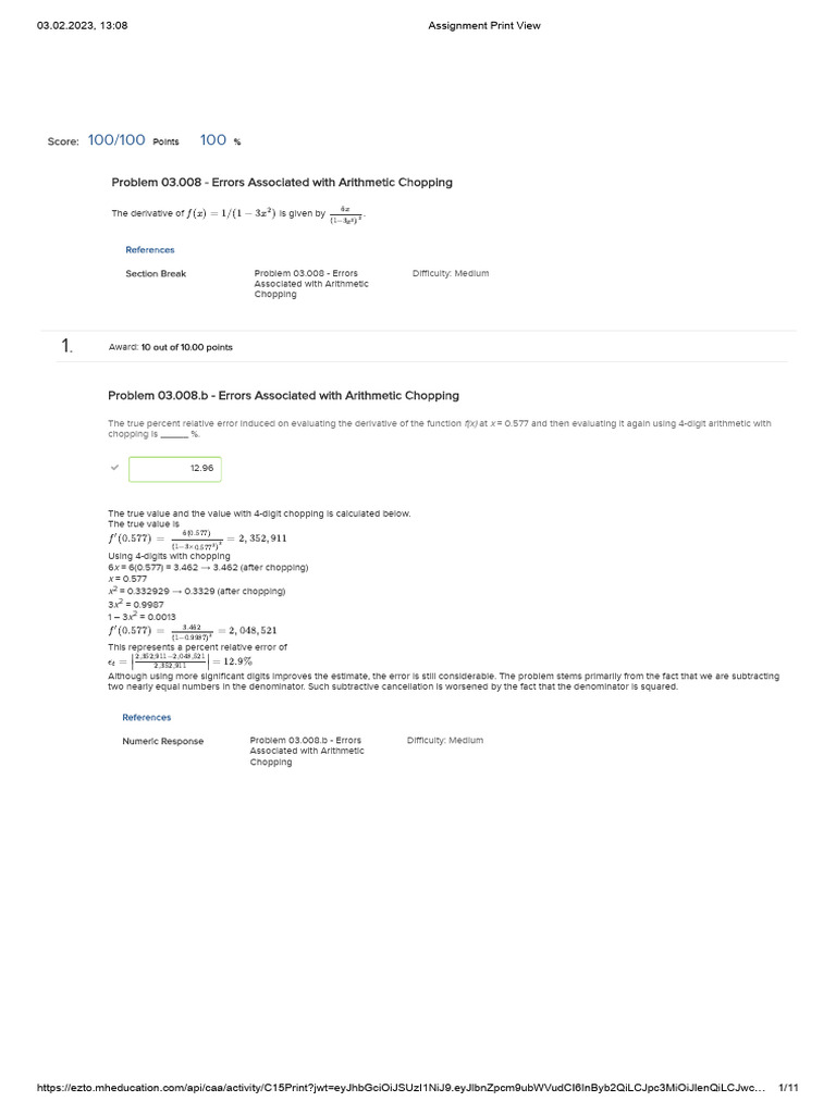 Assignment Print View | PDF | Mathematical Analysis | Arithmetic