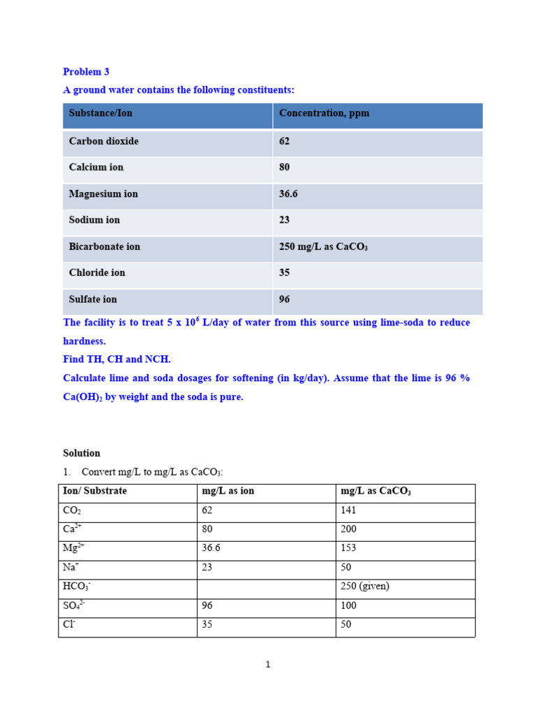 Problems With Solutions Week 3 For Students | PDF | Magnesium | Sodium Carbonate