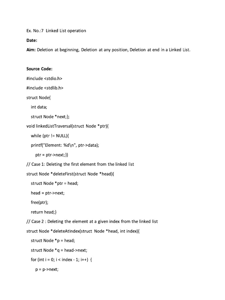 Linked List Deletion | PDF Linked List Deletion | PDF