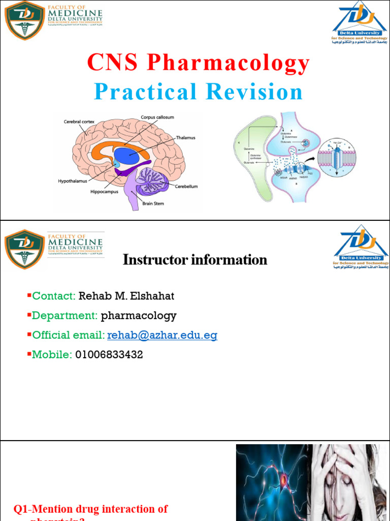PHARMA Practical Revesion CNS | PDF | Anesthesia | Opioid
