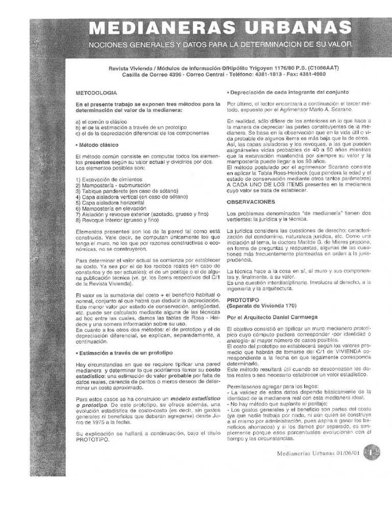 MEDIANERAS URBANAS - Pdfcalculo | PDF