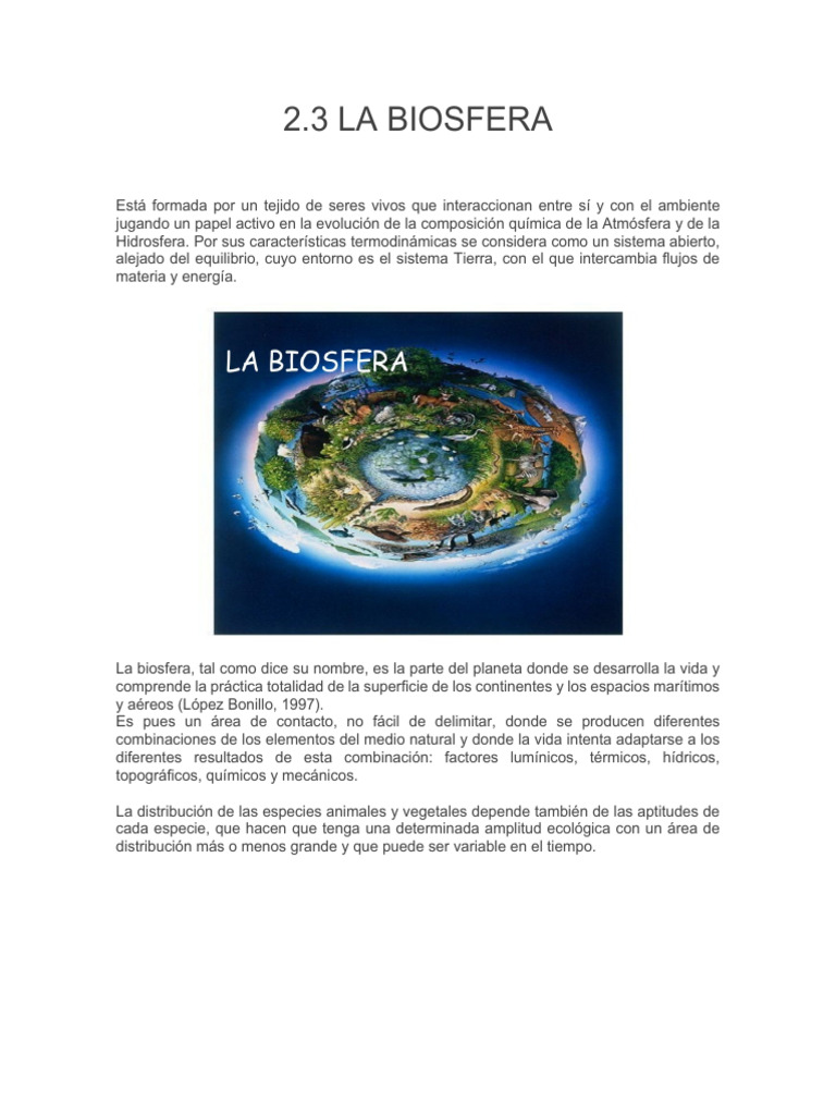 Biosfera, Hidrósfera, Litósfera y Atmosfera | PDF | Placas tectónicas ...