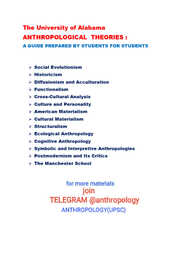 Anthro Theories by Alabama University | PDF | Sociocultural Evolution ...