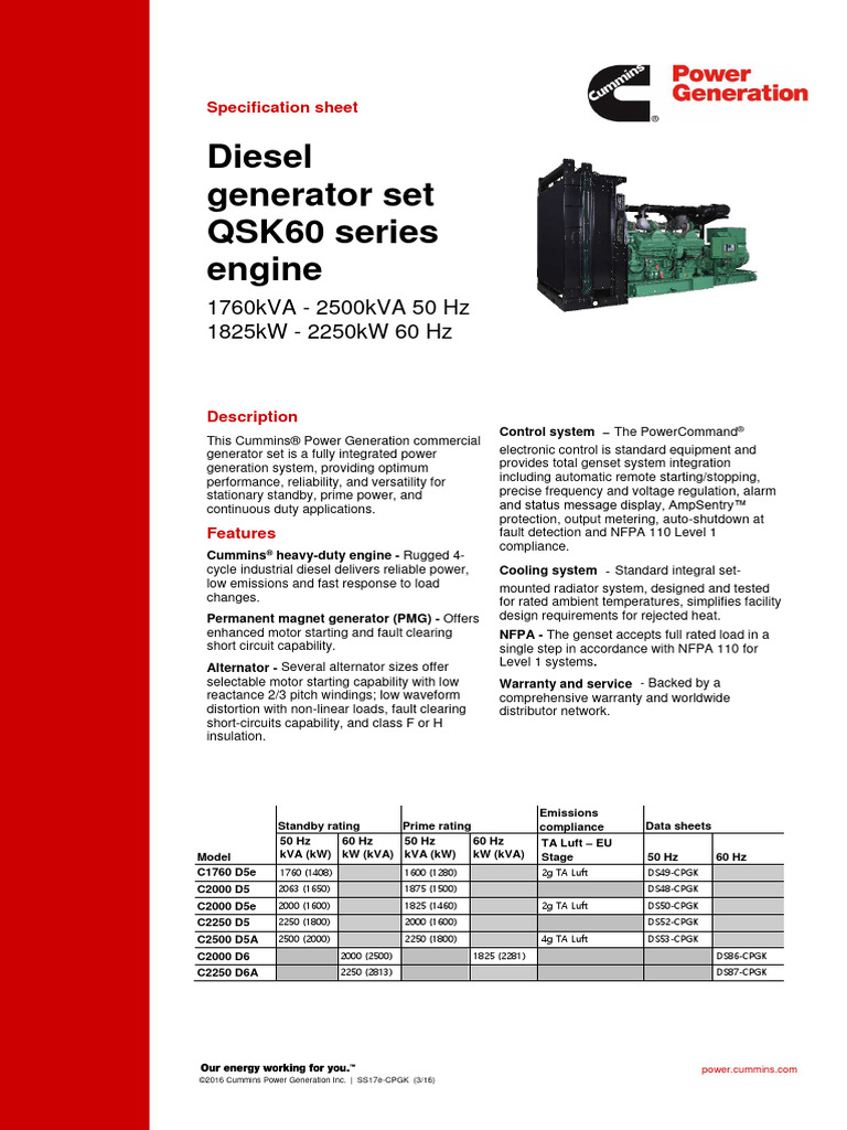 C2000D6 | PDF | Electric Generator | Electrical Engineering