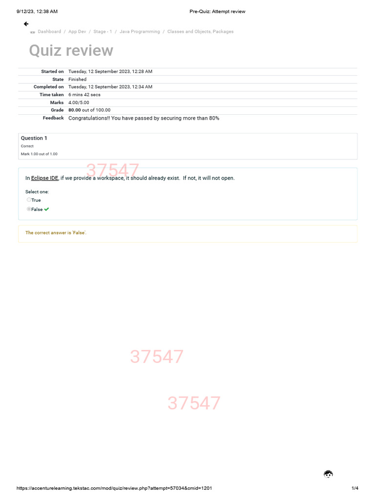 Pre-Quiz - Attempt Review7 | PDF | Computer Science | Software Development