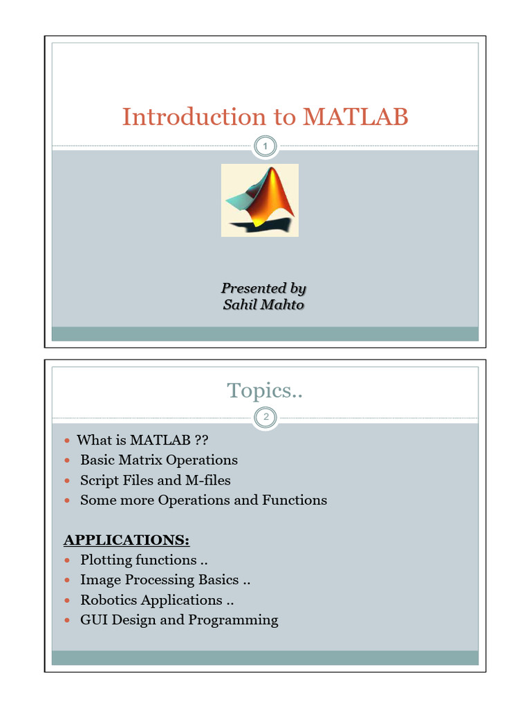MATLAB1 | PDF | Matlab | Matrix (Mathematics)