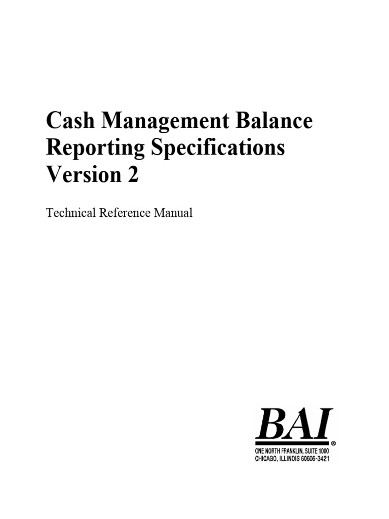 BAI2 Standards Cash Management 2005 | PDF | Debits And Credits | Credit ...