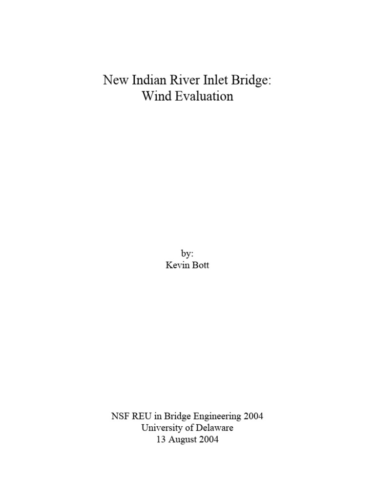 Wind Evaluation New Indian River Inlet Bridge | PDF | Fluid Dynamics ...