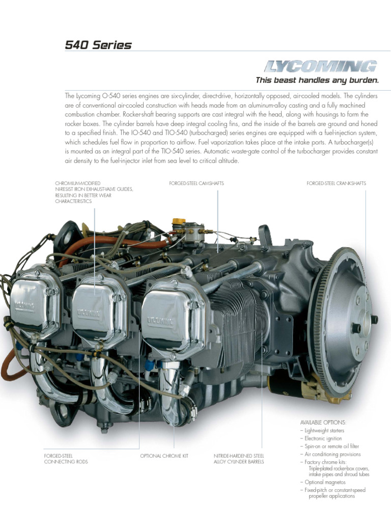 Motor Lycoming IO 540 AC | PDF | Engines | Cylinder (Engine)