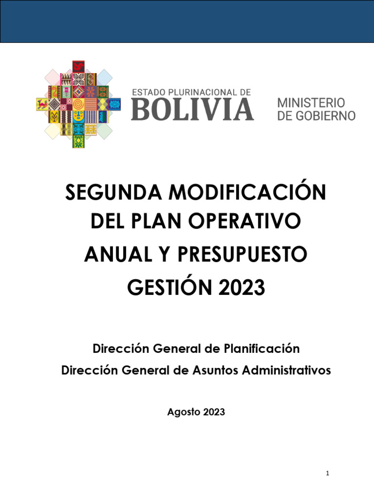 Segunda Modificación Del Poa Presupuesto 2023 2023 08 11 Pdf Policía Presupuesto