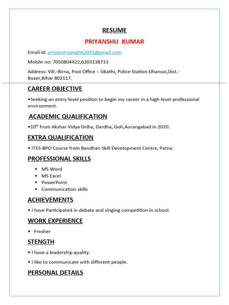 Priyanshu Resume | PDF