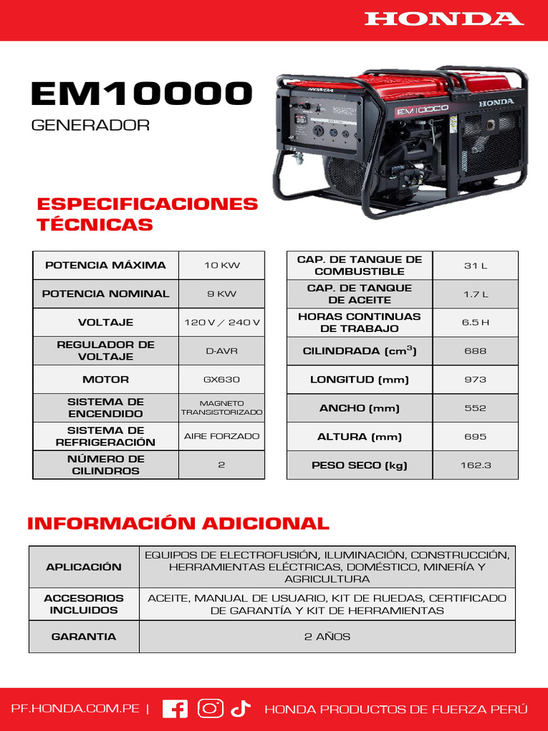 Honda Brochure-Em10000 | PDF